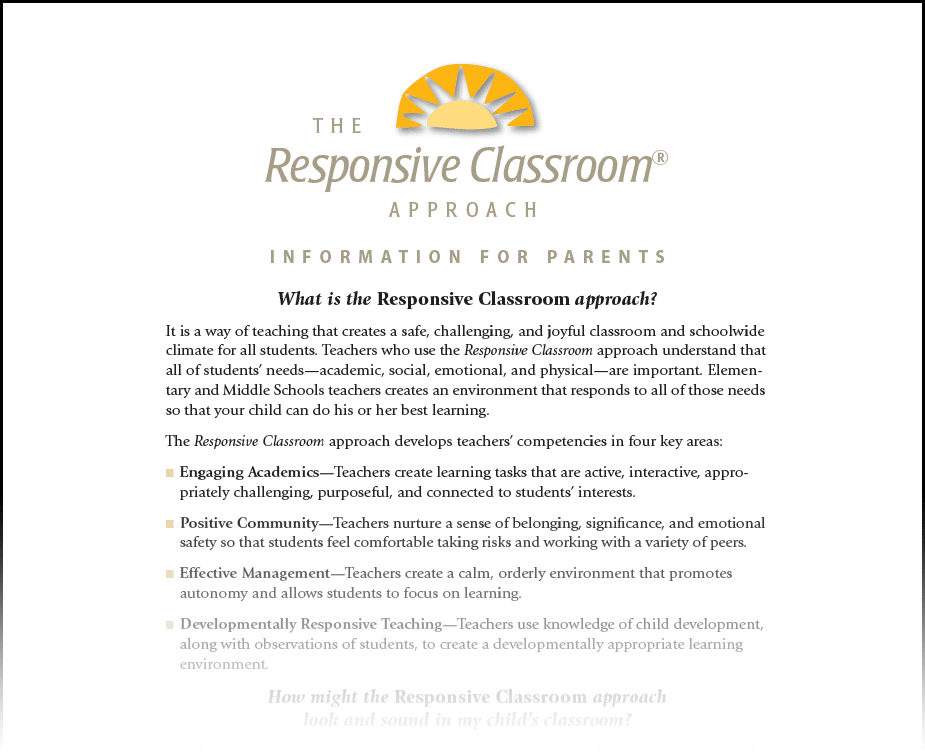 info-for-parents | Responsive Classroom