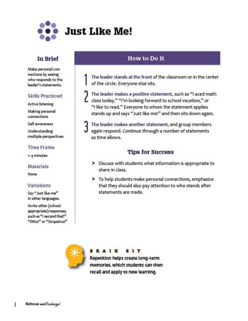 Refocus & Recharge: 50 Brain Breaks for Middle Schoolers | Responsive ...