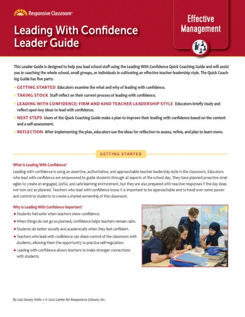 Quick Coaching Guide: Leading With Confidence | Responsive Classroom