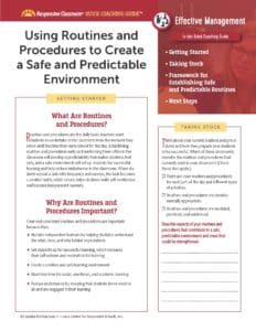 Quick Coaching Guide: Using Routines and Procedures to Create a Safe ...