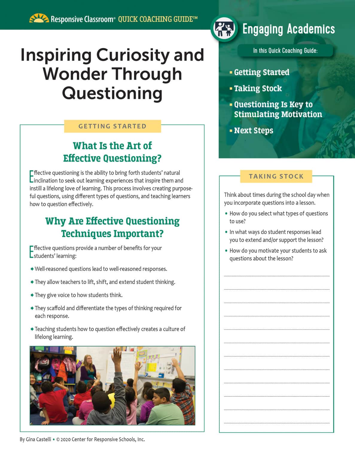 Quick Coaching Guide: Seeing That Students Belong and Are Significant ...